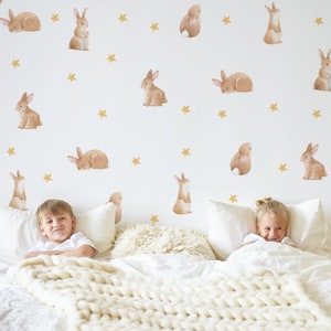 Rabbits Wall Stickers, Bunny Wall Decal, Kids Room Wall Decal, Kids ...