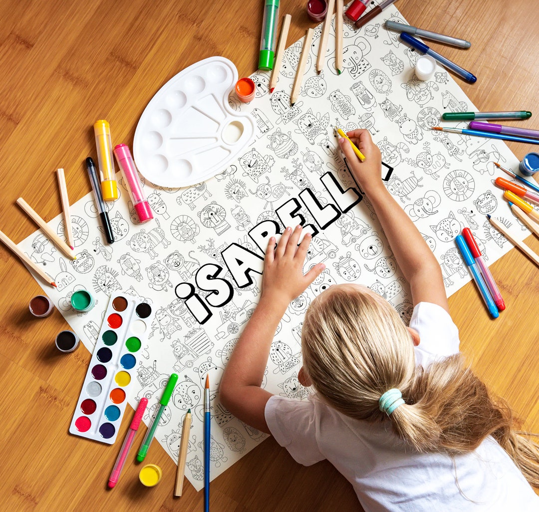 Personalized Animals Coloring Poster: Large Kids' Banner - Etsy