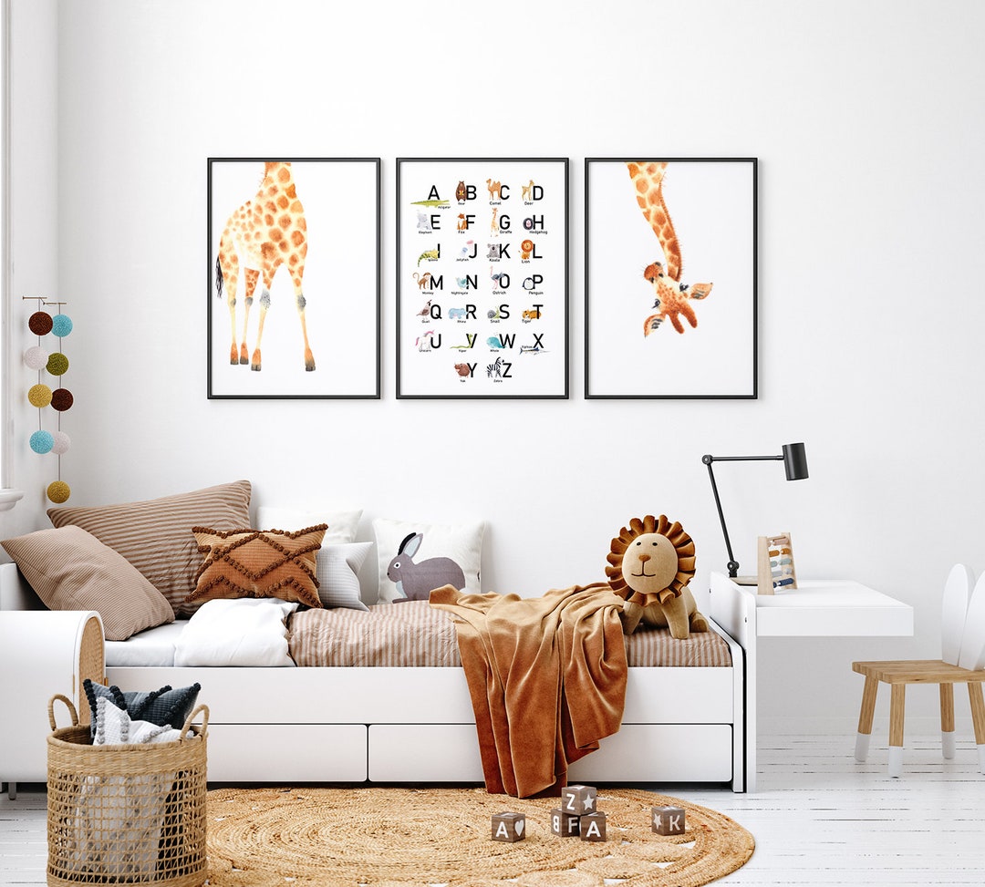 Animals Alphabet Poster Set, Kids Animal Alphabet Print, Alphabet ...