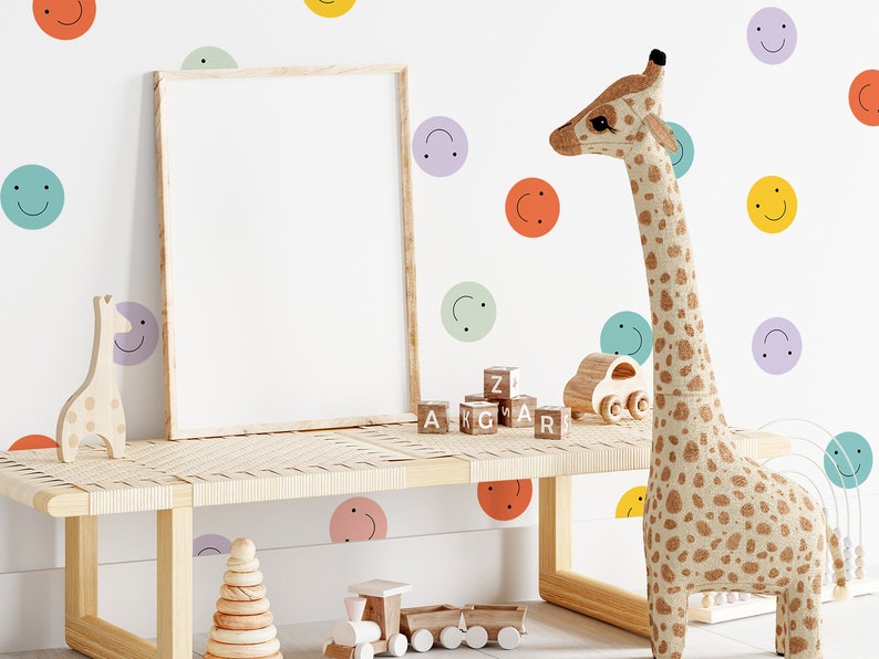 Smileys Wall Decal: Colorful Dots, Kids Room Decor, Peel & Stick - Etsy