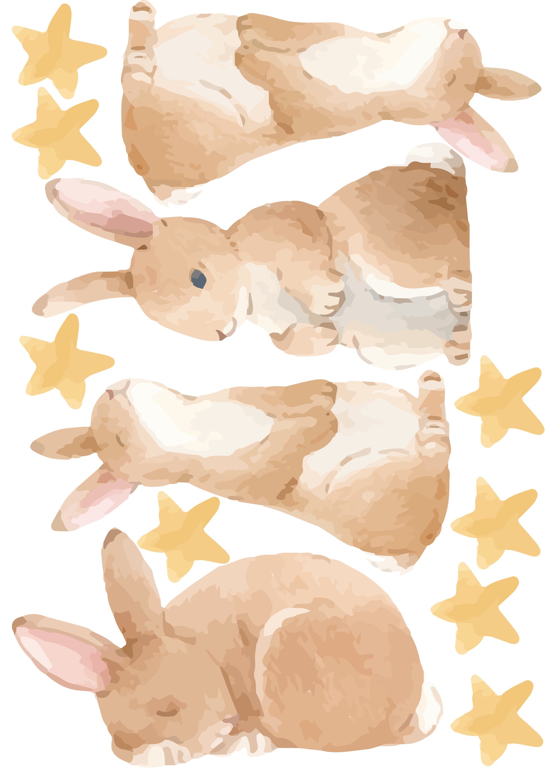 Rabbits Wall Stickers Bunny Wall Decal Kids Room Wall Decal - Etsy