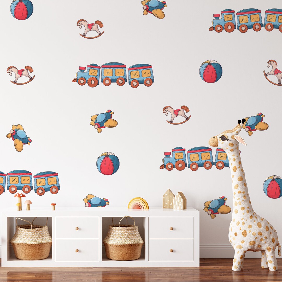 Trains Wall Stickers, Trains Wall Decal, Kids Room Wall Decal, Kids ...