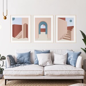 Boho Landscape Poster Set, Set of 3 Boho Prints, Set of Posters, Boho ...