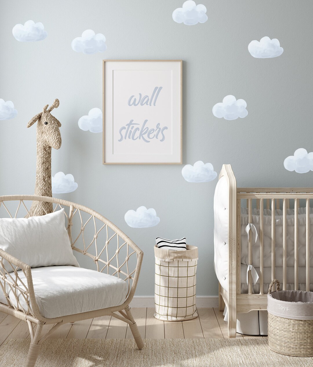 Clouds Wall Stickers, Blue Clouds Wall Decal, Kids Room Wall Decal ...