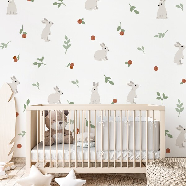 Rabbit Wall Decal - Etsy