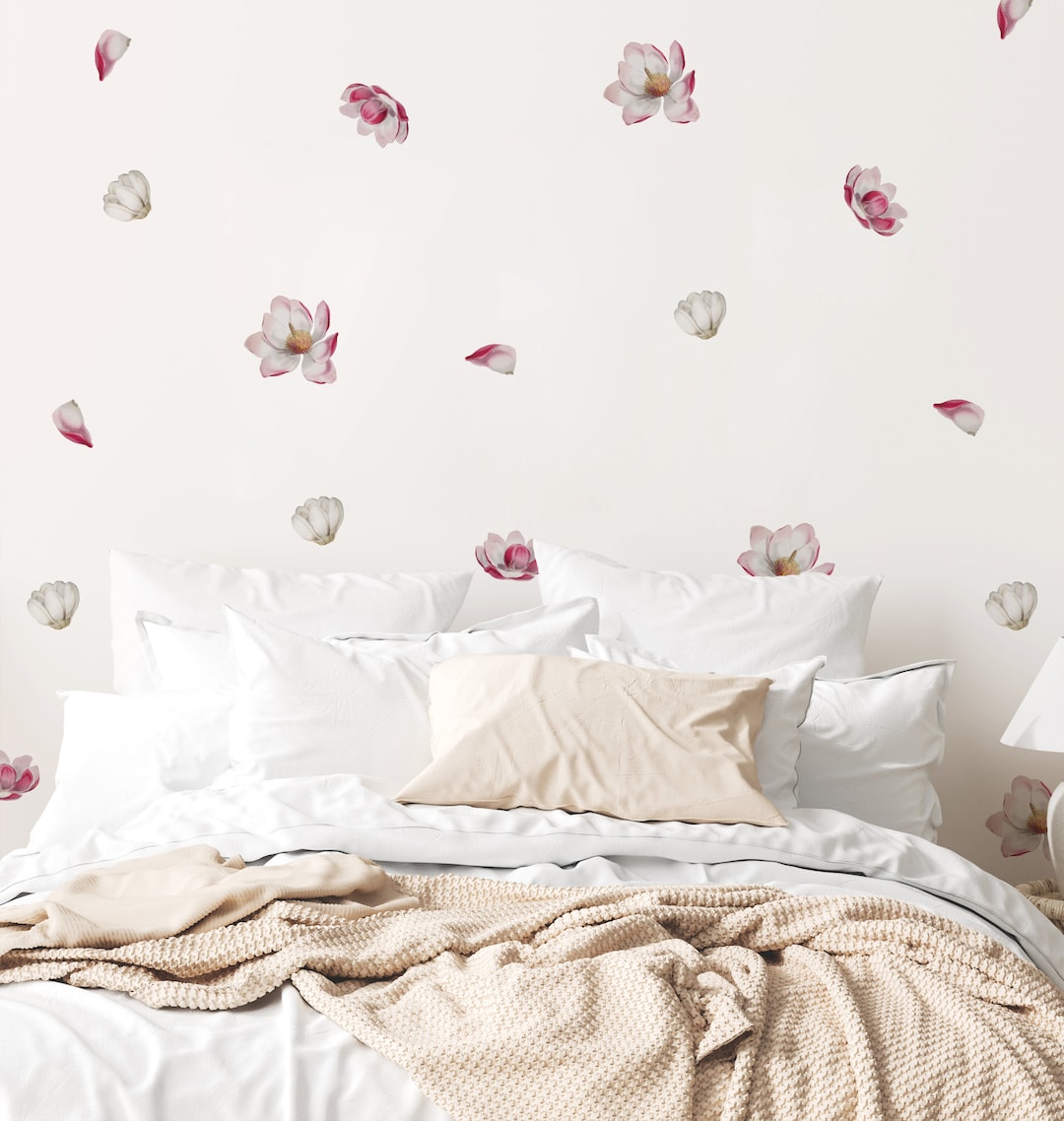 Magnolia Wall Decal, Magnolia Wall Stickers, Floral Wall Stickers ...