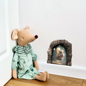 Mouse Hole Sticker, 3D Wall Decal, Skirting Board Sticker, Realistic ...