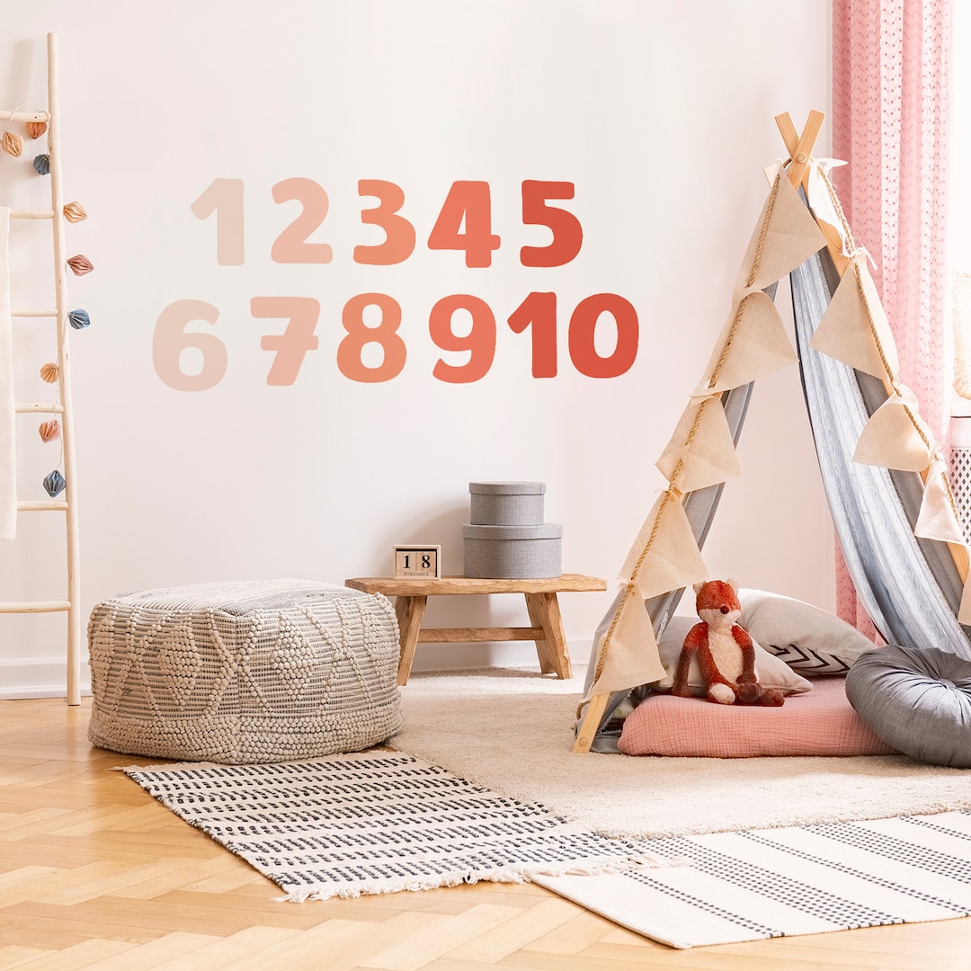 Educational Wall Stickers, Large Numbers Wall Decals, Colorful Numbers ...