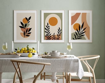 Boho Poster Set, Set of 3 Boho Prints, Set of Posters, Flower Print ...