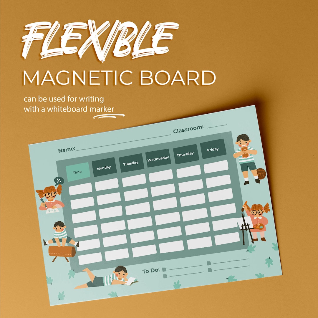 Magnetic Dry-erase School Timetable: Laminated Planner Board - Etsy
