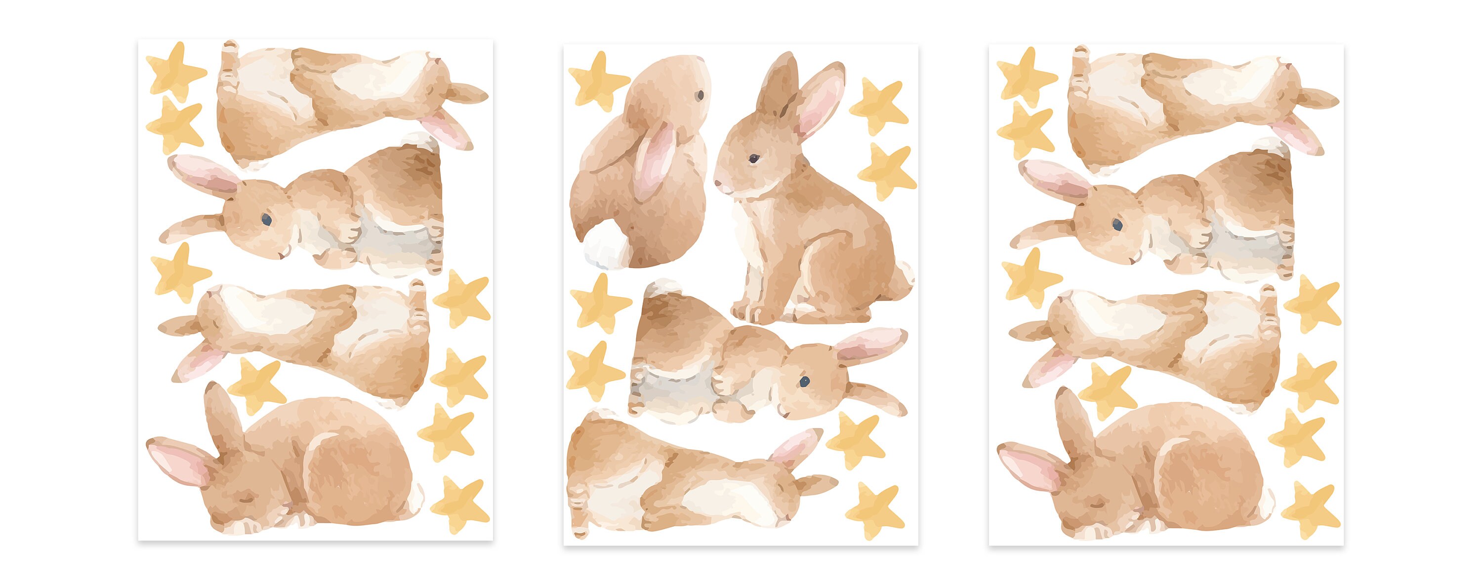 Rabbits Wall Stickers Bunny Wall Decal Kids Room Wall Decal - Etsy