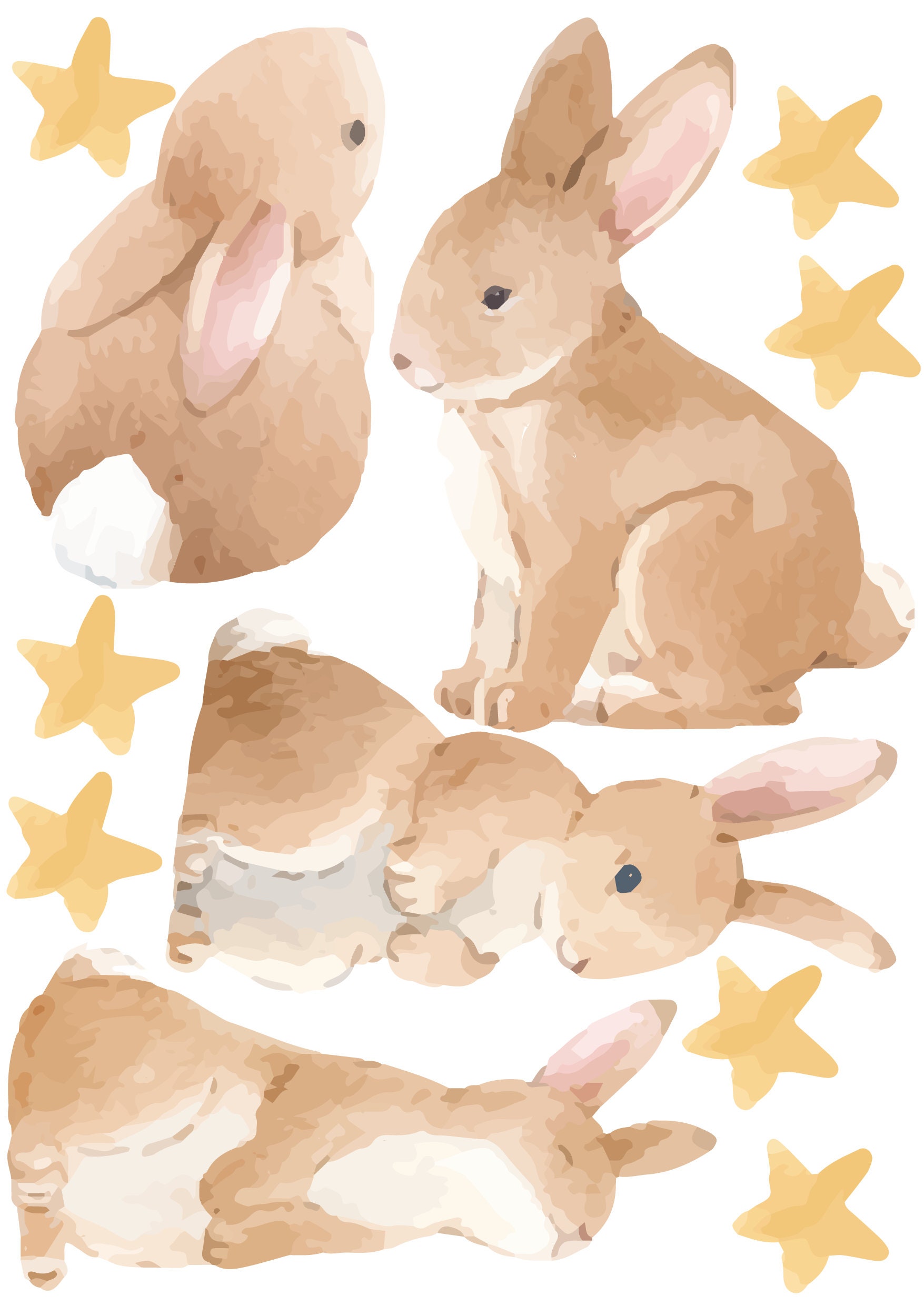 Rabbits Wall Stickers Bunny Wall Decal Kids Room Wall Decal - Etsy