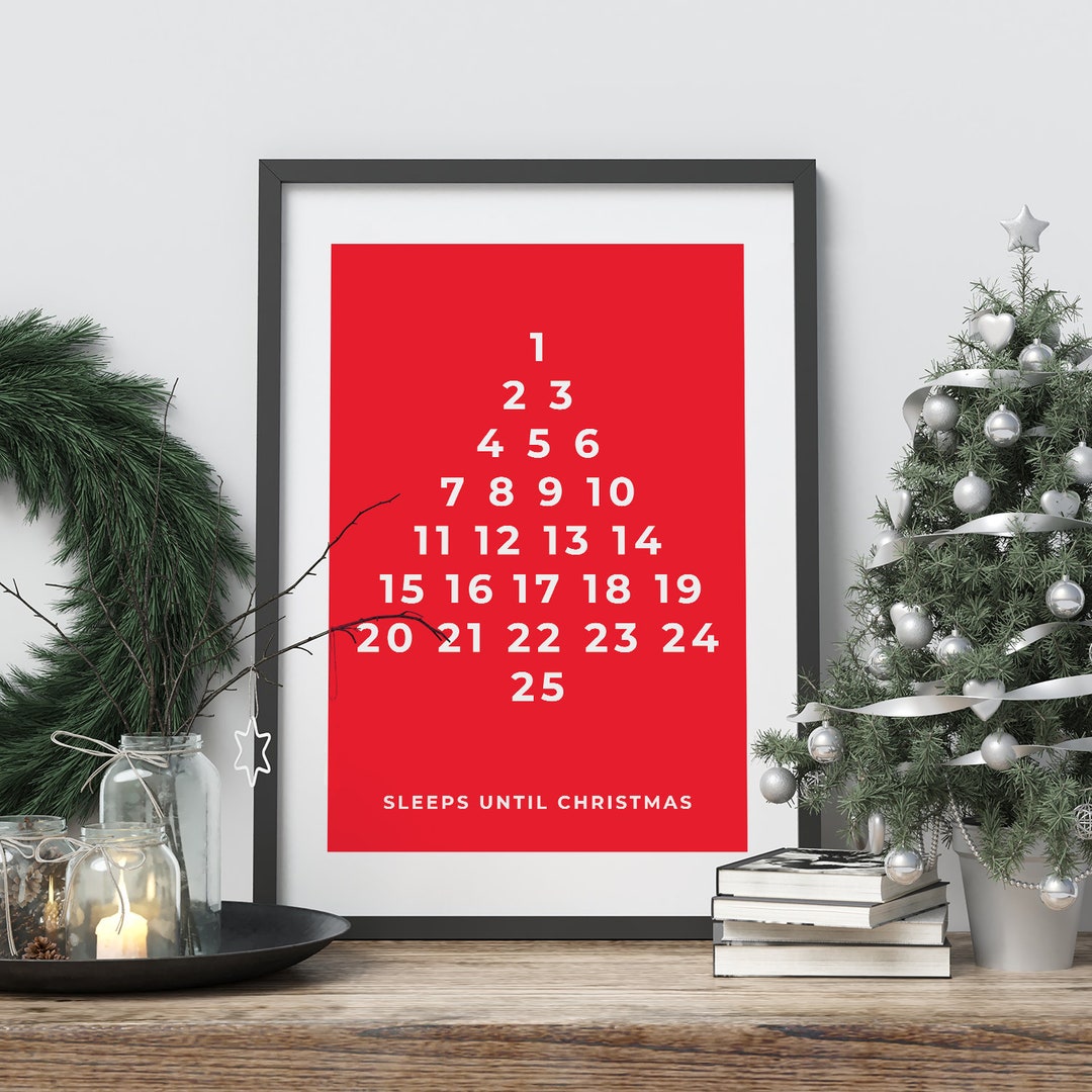 Christmas Countdown Poster: Modern Holiday Wall Decor - Etsy UK