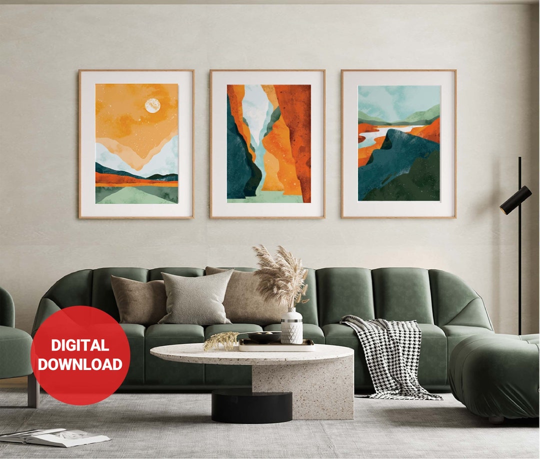 Boho Nature Poster Set: Minimalist Wall Art - Etsy