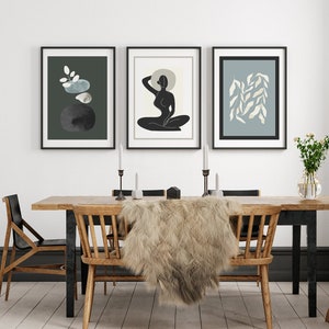 Boho Poster Set, Set of 3 Boho Prints, Set of Posters, Abstract Poster ...