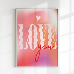 Neon Love Valentine Poster: Modern Wall Decor - Etsy
