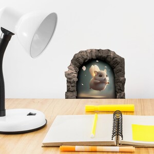 Mouse Hole Sticker, 3D Wall Decal, Skirting Board Sticker, Realistic ...