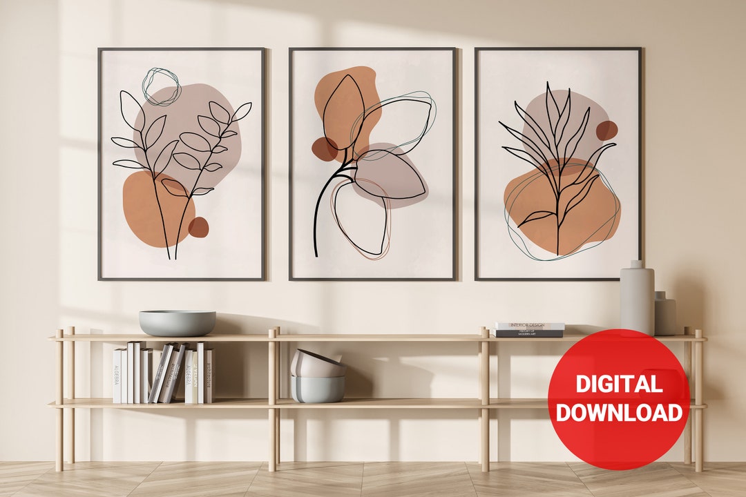 Boho Poster Set, Set of 3 Boho Prints, Set of Posters, Flower Print ...