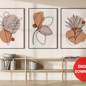 Boho Poster Set, Set of 3 Boho Prints, Set of Posters, Flower Print ...