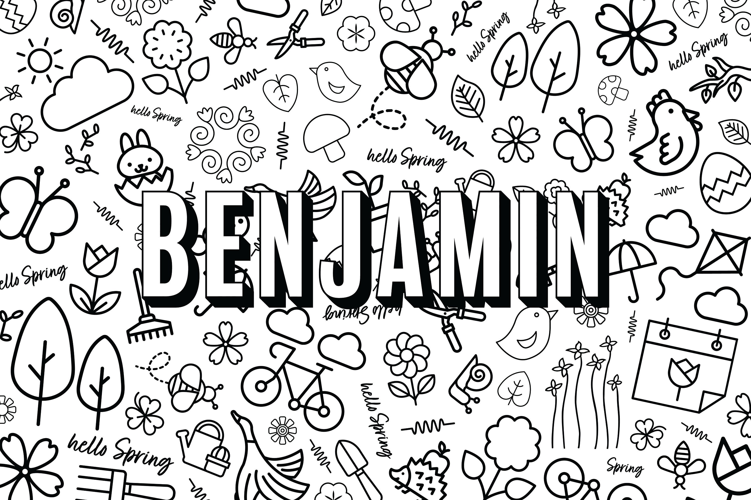 Póster para colorear personalizado para niños: Banner con nombre grande ...