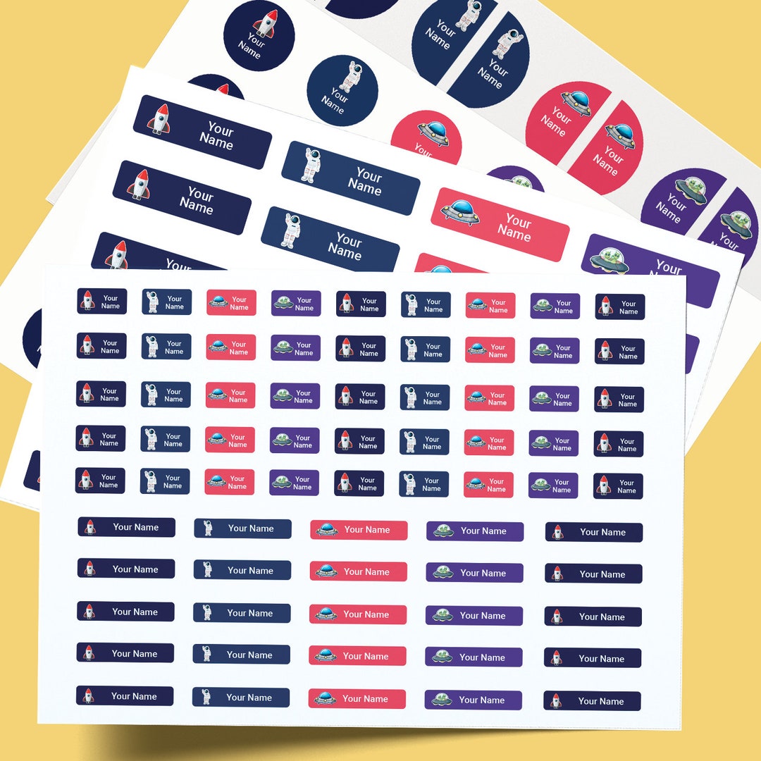 Universe Name Labels School Pack, Personalized Waterproof Label, 94 ...