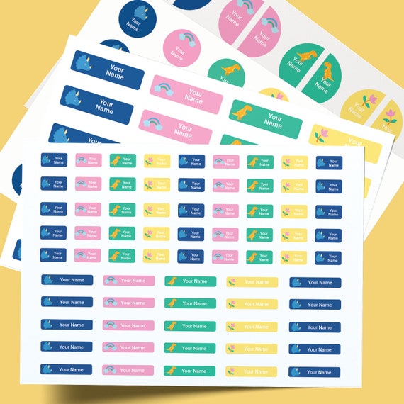 Animals Name Labels School Pack Personalized Waterproof - Etsy