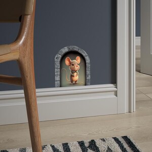 Mouse Hole Sticker, 3D Wall Decal, Skirting Board Sticker, Realistic ...