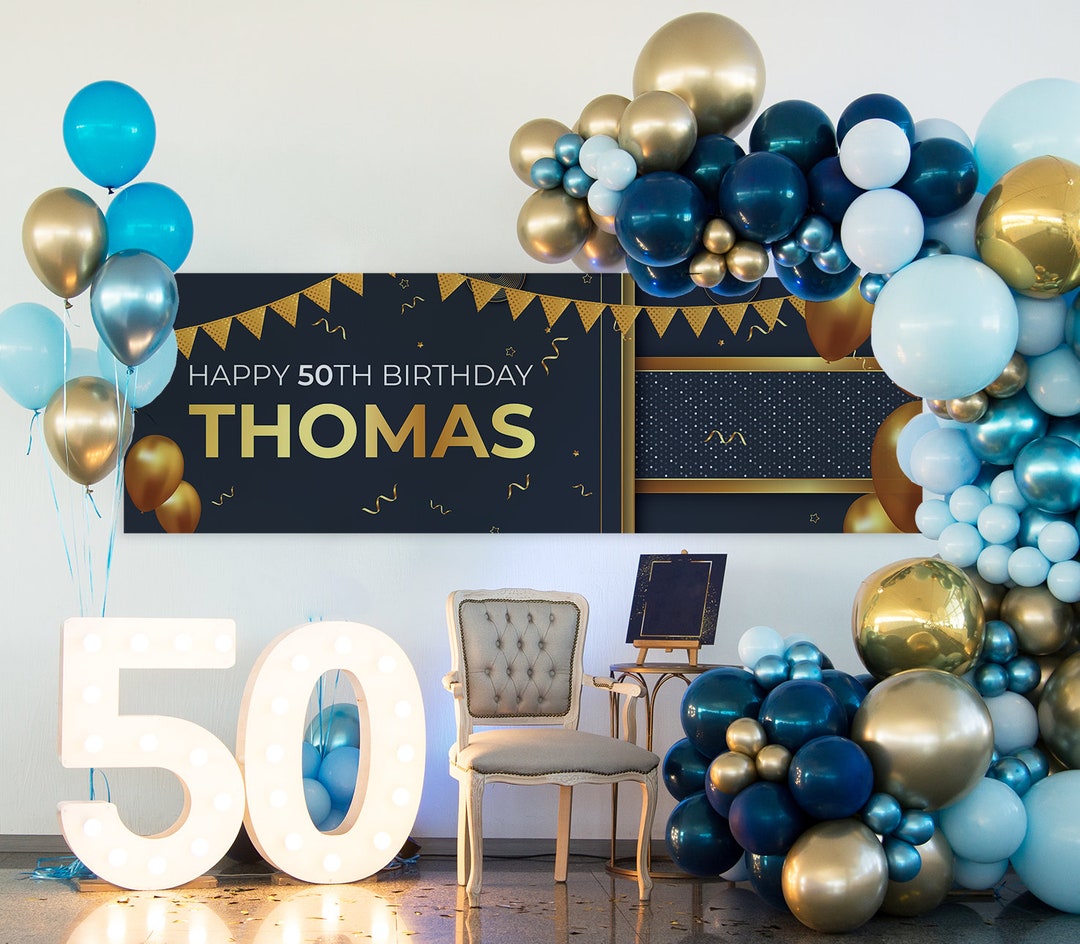 Personalised Birthday Banner, Custom Party Decoration, Anniversary ...