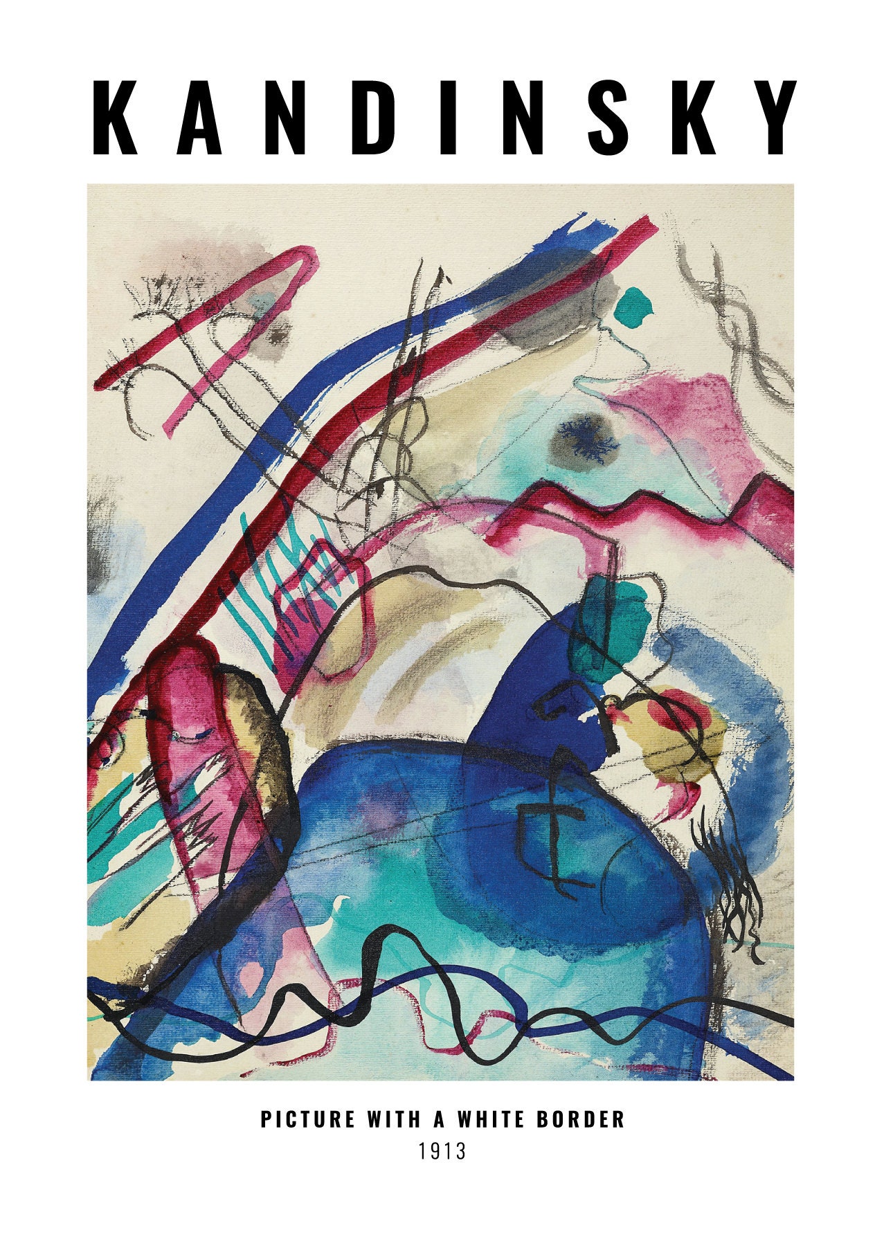 Kandinsky Poster Set Set of 3 Abstract Prints Flower Leafs - Etsy