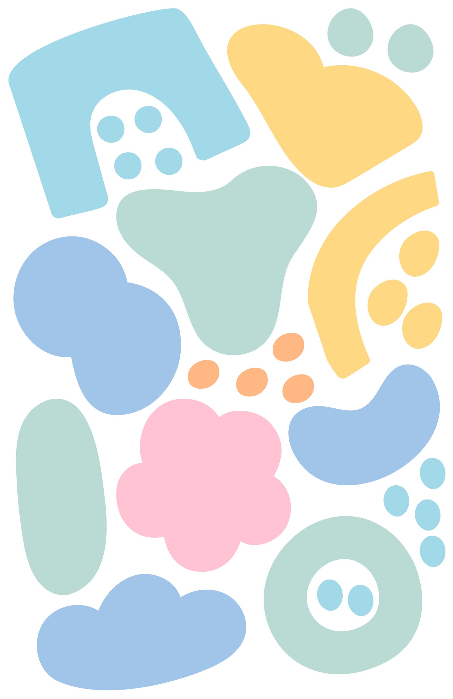 Pastel Abstract Shapes Wall Decals: Peel & Stick Nursery Decor - Etsy