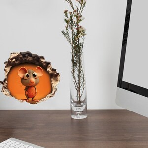 Mouse Hole Sticker, 3D Wall Decal, Skirting Board Sticker, Cute Mouse ...
