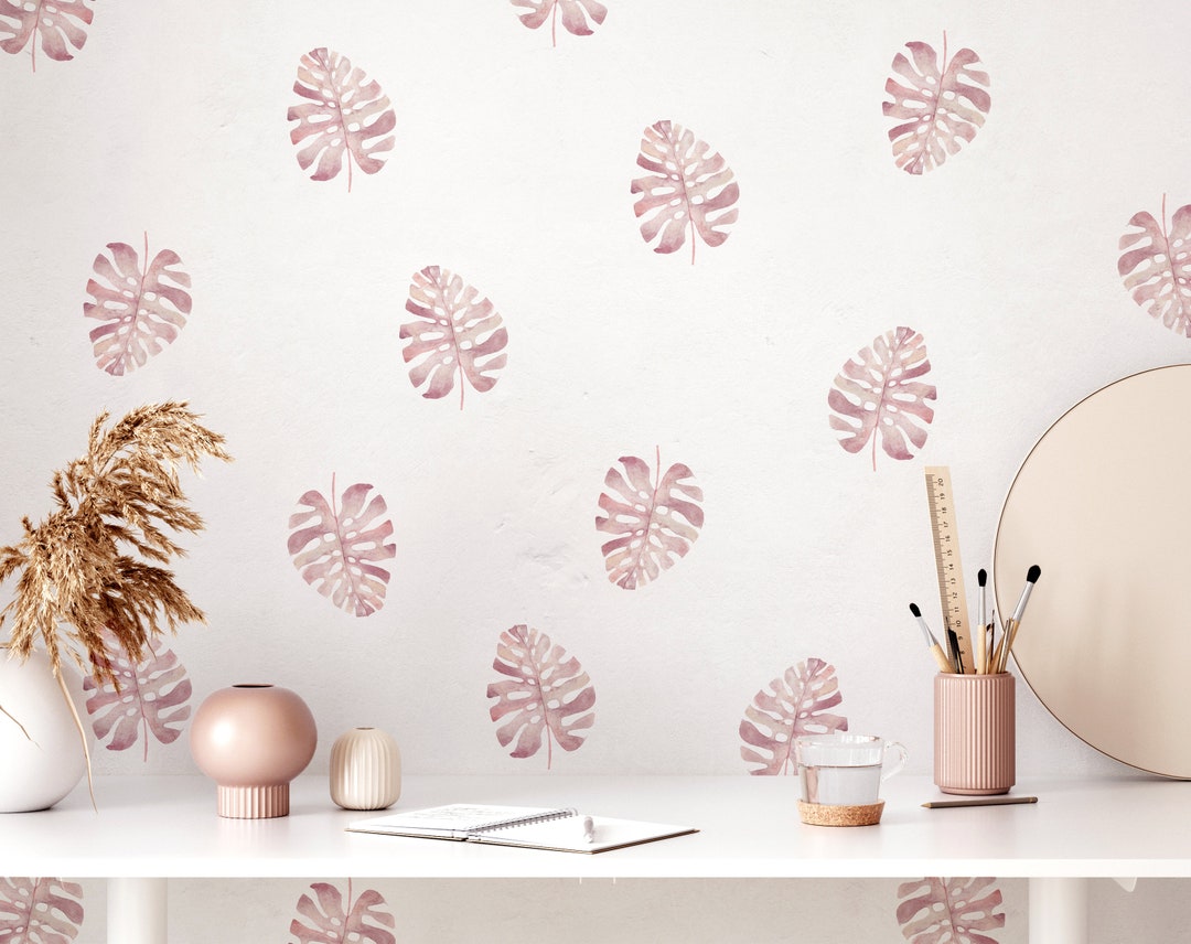 Monstera Wall Stickers, Monstera Wall Decal, Watercolor Monstera ...