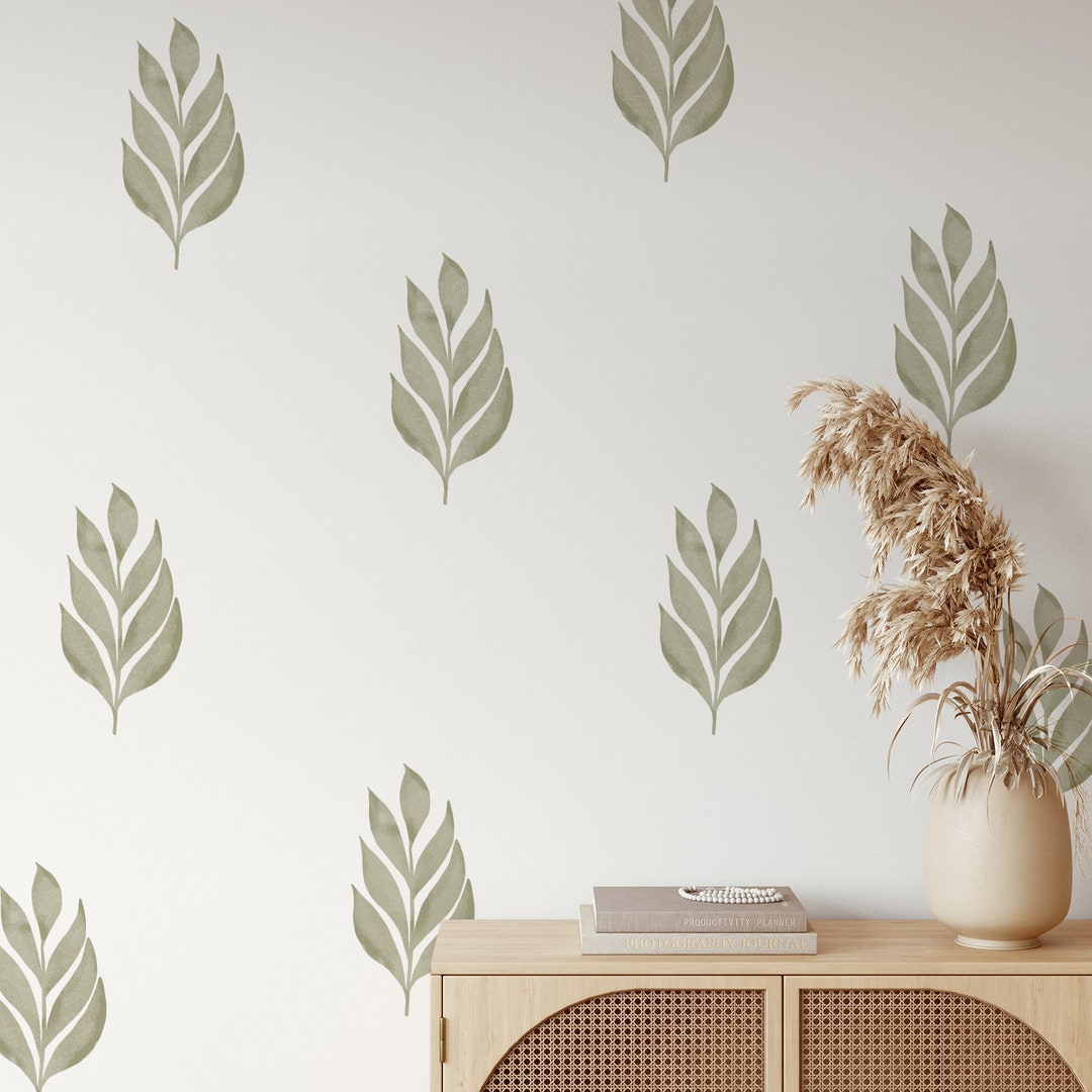 Boho Wall Stickers, Boho Syle Wall Decal, Wall Decor, Abstract Leafs ...