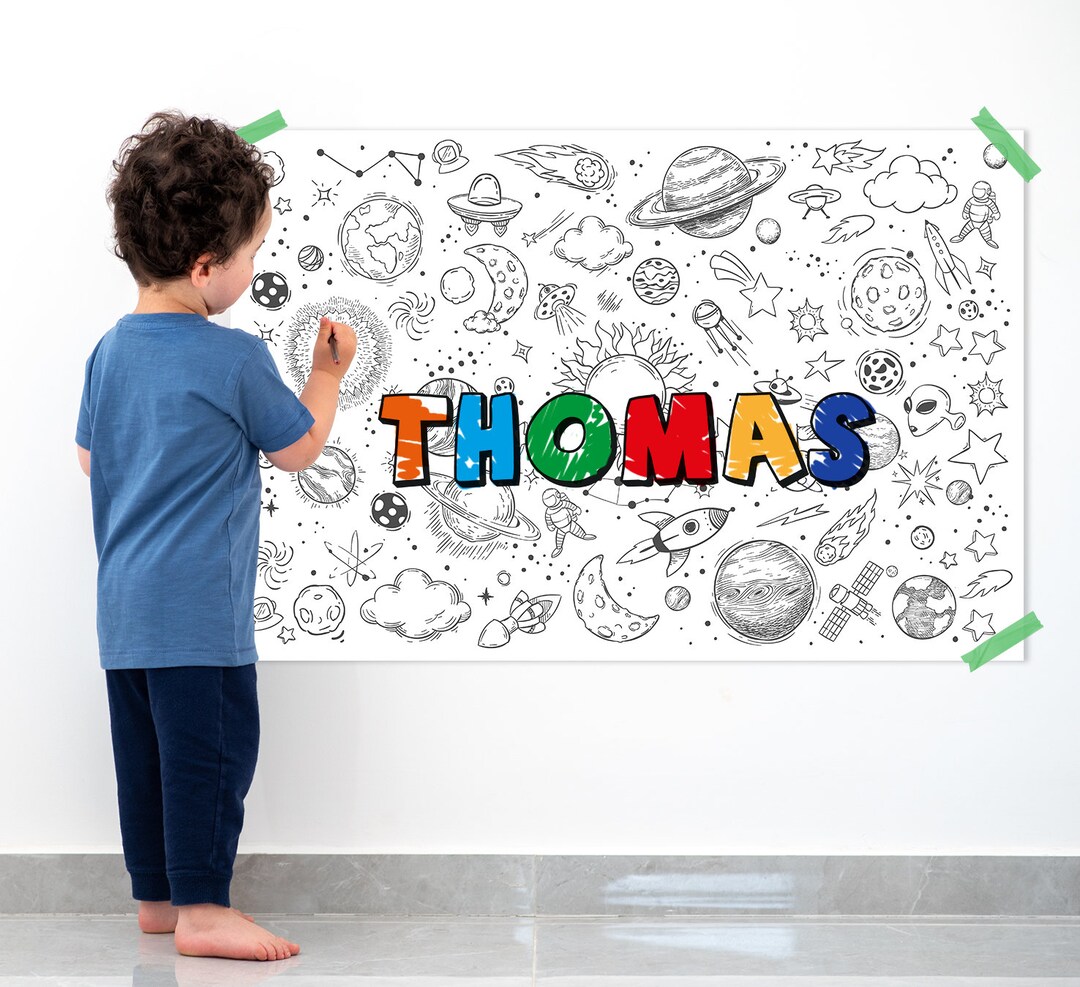Personalized Universe Coloring Poster, Coloring Poster for Kids ...