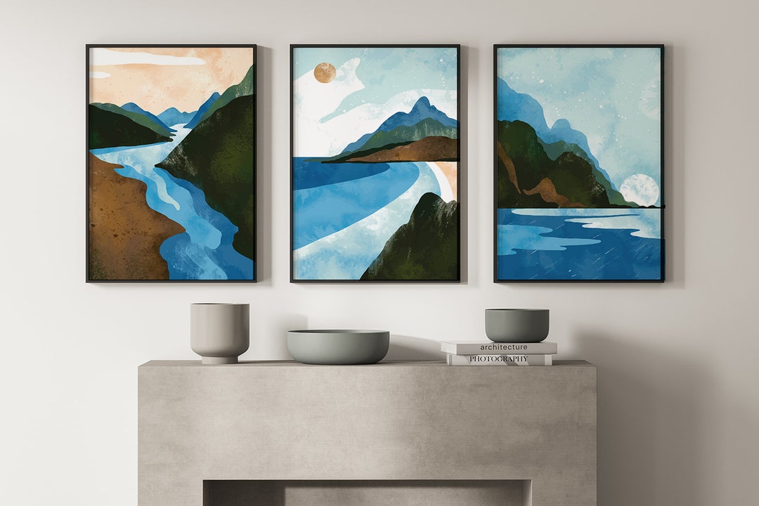 Boho Canvas Set, Set of 3 Boho Canvas Prints, Nature Canvas, Wall Decor ...