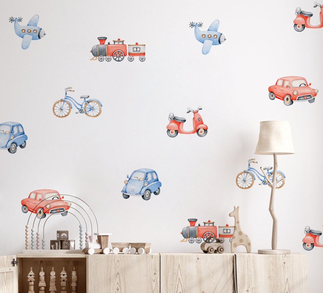 Trains Wall Stickers, Trains Wall Decal, Kids Room Wall Decal, Kids ...
