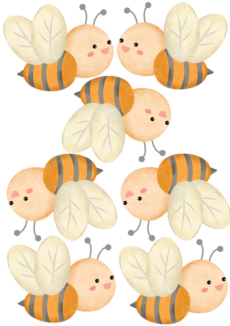 Bees Wall Decals: Kids Room Decor, Removable Stickers (set of 20 Bees ...