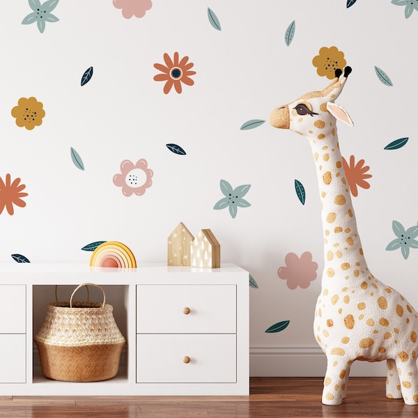 Brown Flower Wall Decals - Etsy