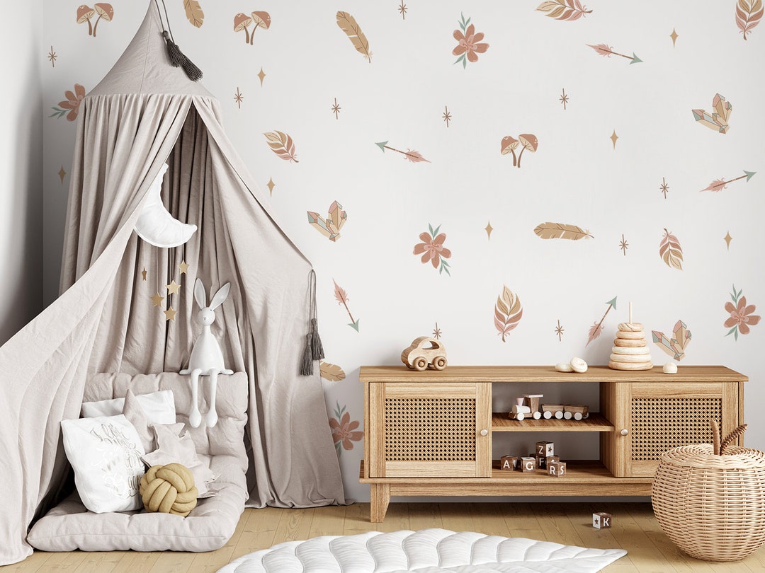 Boho Wall Stickers, Boho Syle Wall Decal, Wall Decor, Abstract Wall ...