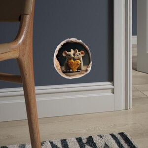 Mouse Hole Sticker, 3D Wall Decal, Skirting Board Sticker, Cute Mice ...