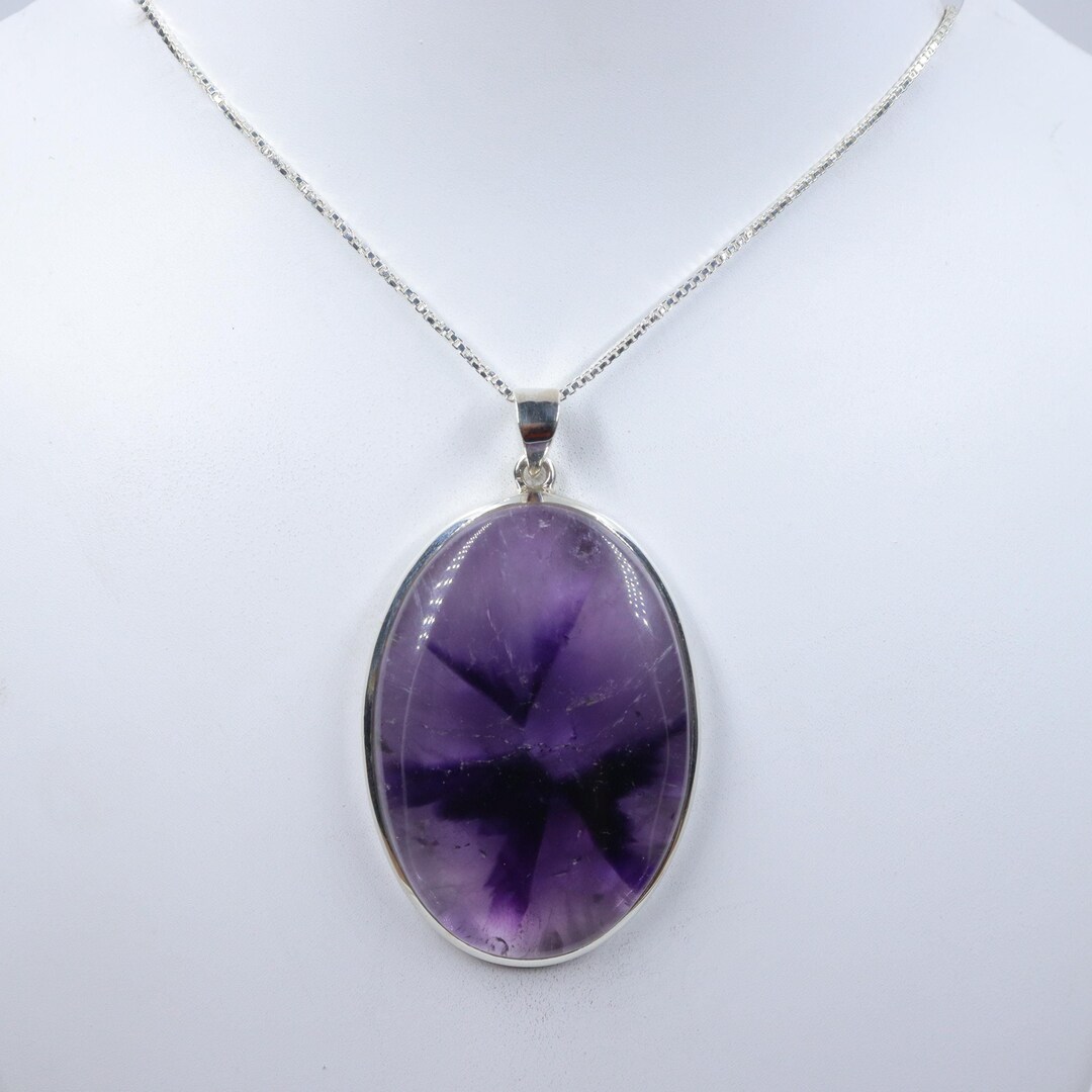High-quality Star Amethyst Sterling Silver Necklace, Natural Star ...