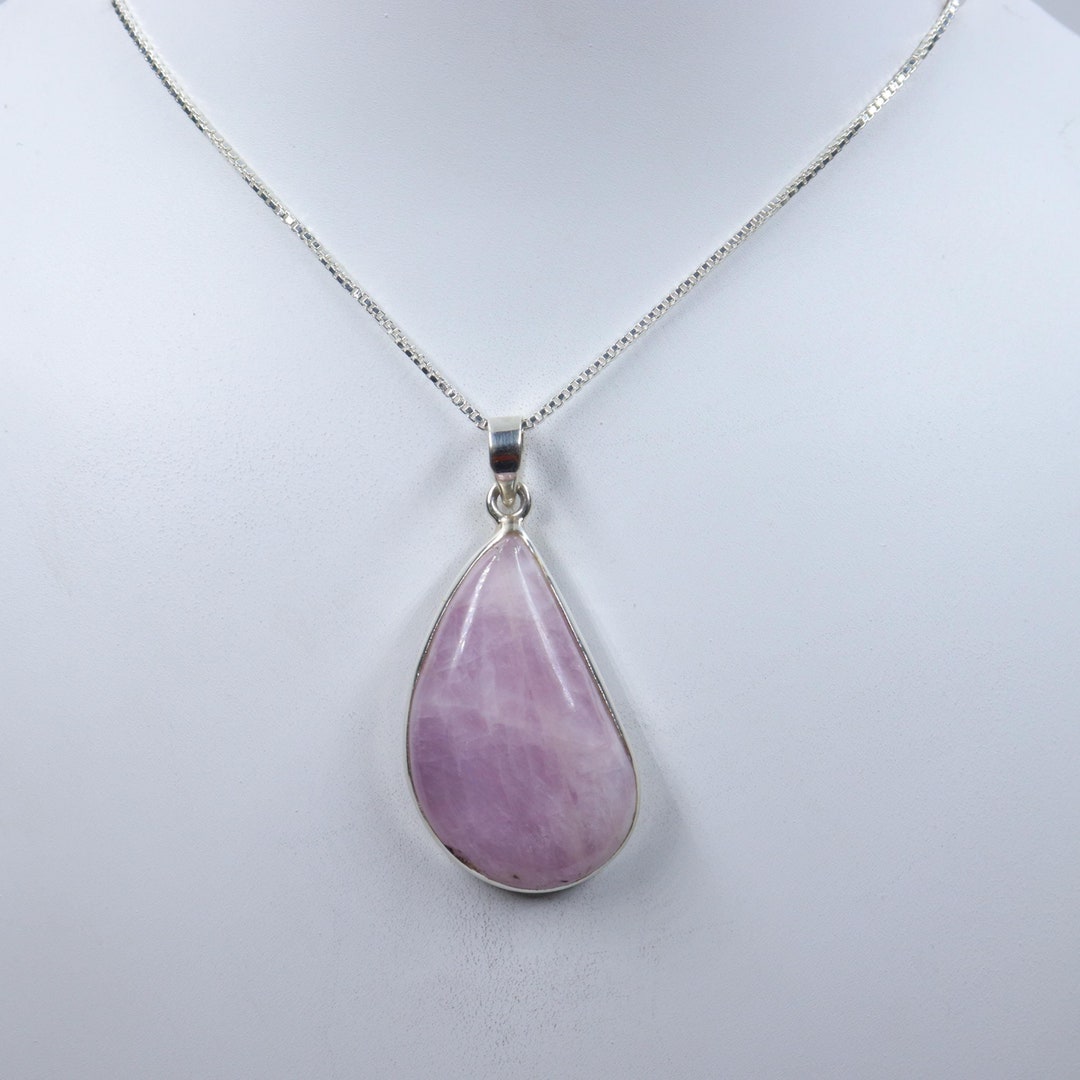 Beautiful Kunzite Sterling Silver Necklace, Natural Kunzite Pendant ...