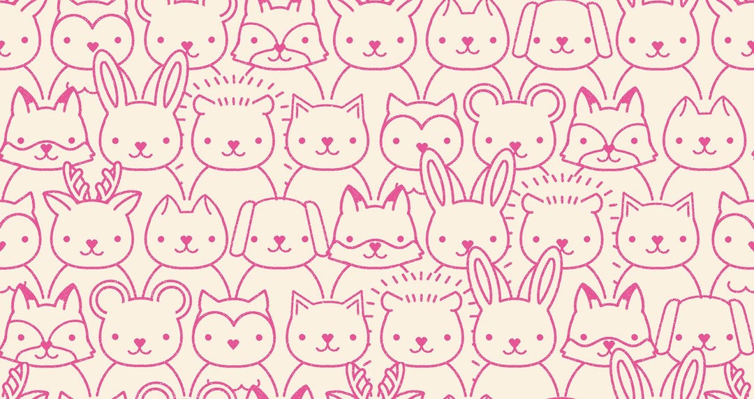 Ruby Star Society - Woodland Park - Sup Animals Raspberry Fabric-sold ...