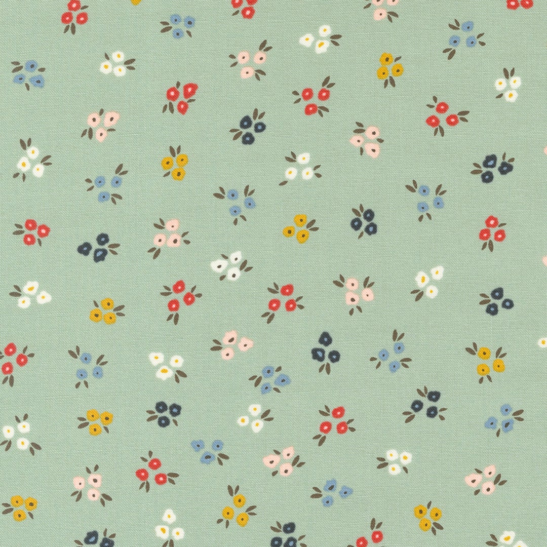 Moda - Dawn on the Prairie - Sweet Ditzy Dusty Mist Fabric-sold by the ...
