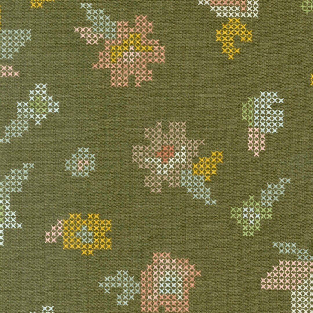 Moda - Dawn on the Prairie - Cross Stitch Moss Shadow Fabric-sold by ...