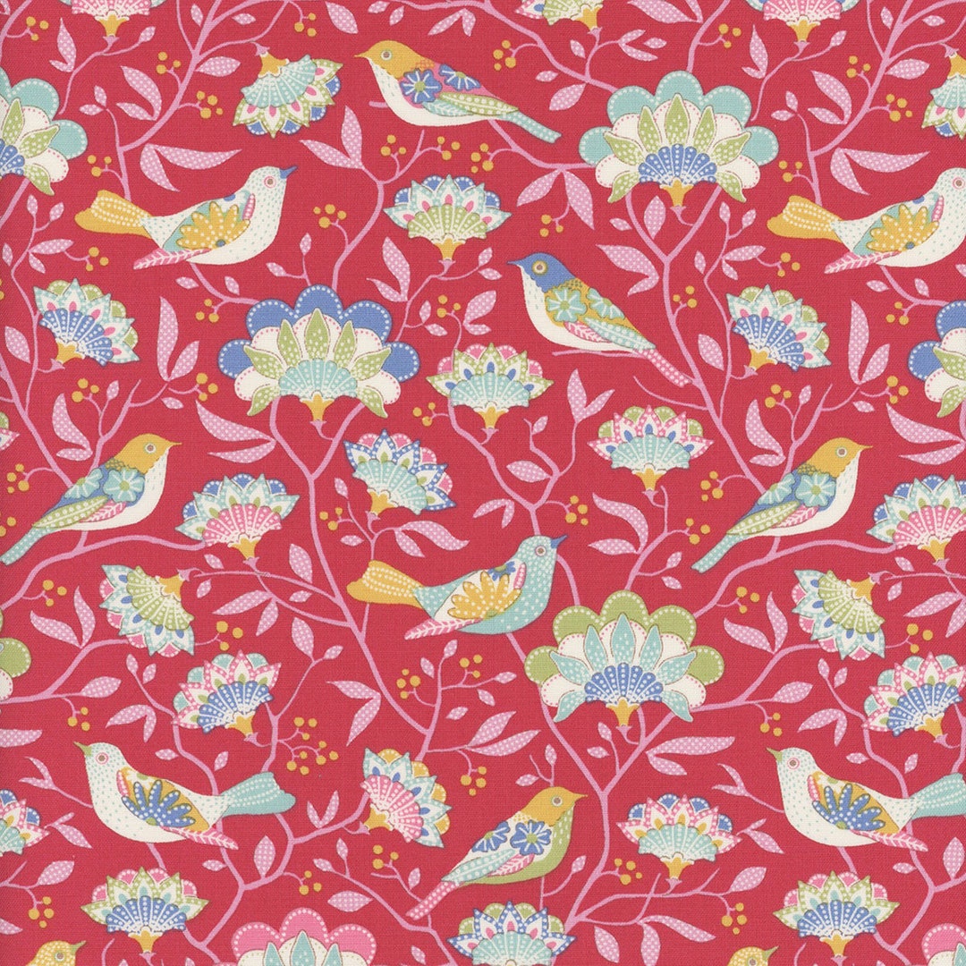 Tilda - Jubilee - Bird Tree Red Fabric-sold by the Half Yard, Cut ...