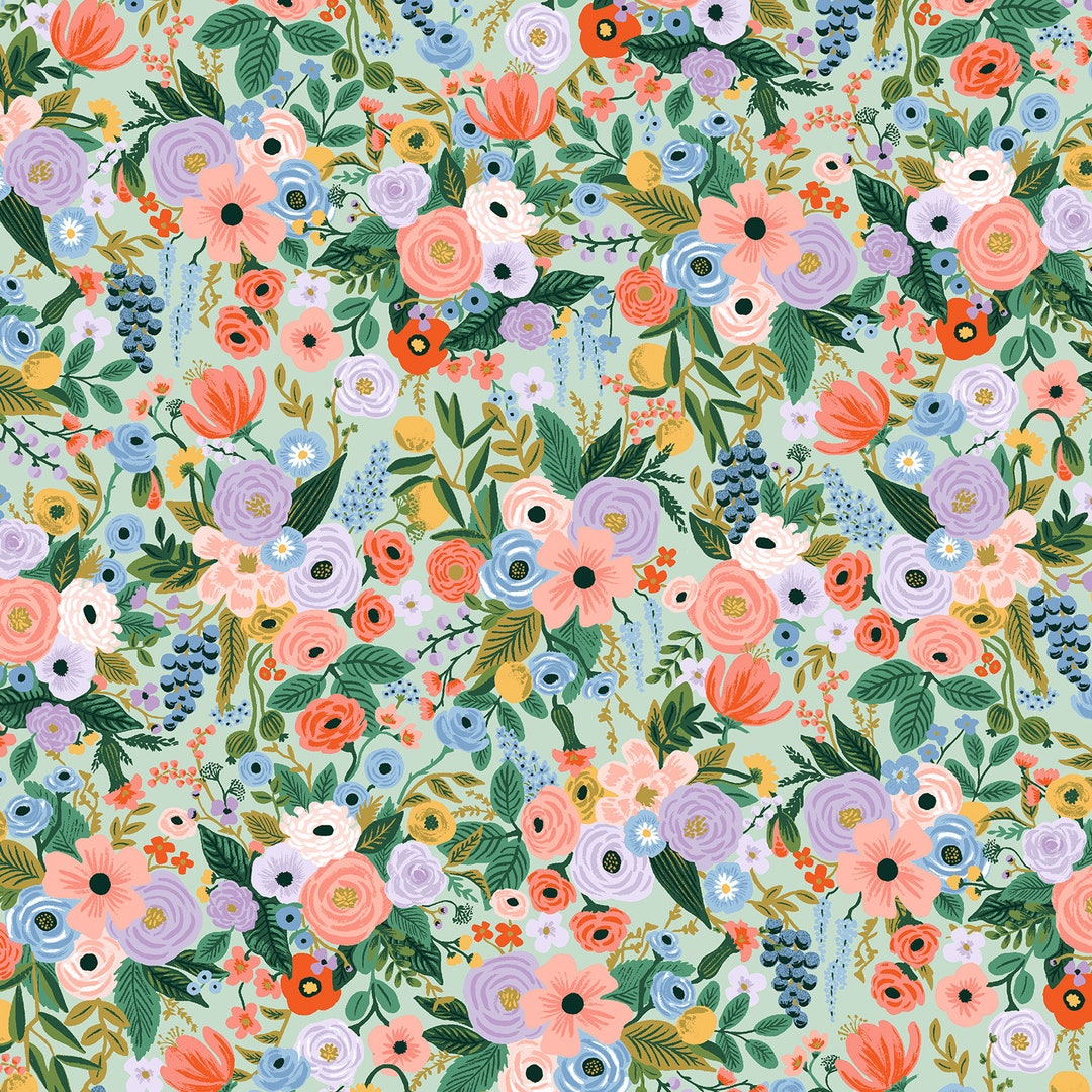 Rifle Paper Co. - Orchard - Petite Garden Party - Mint Rayon Fabric ...
