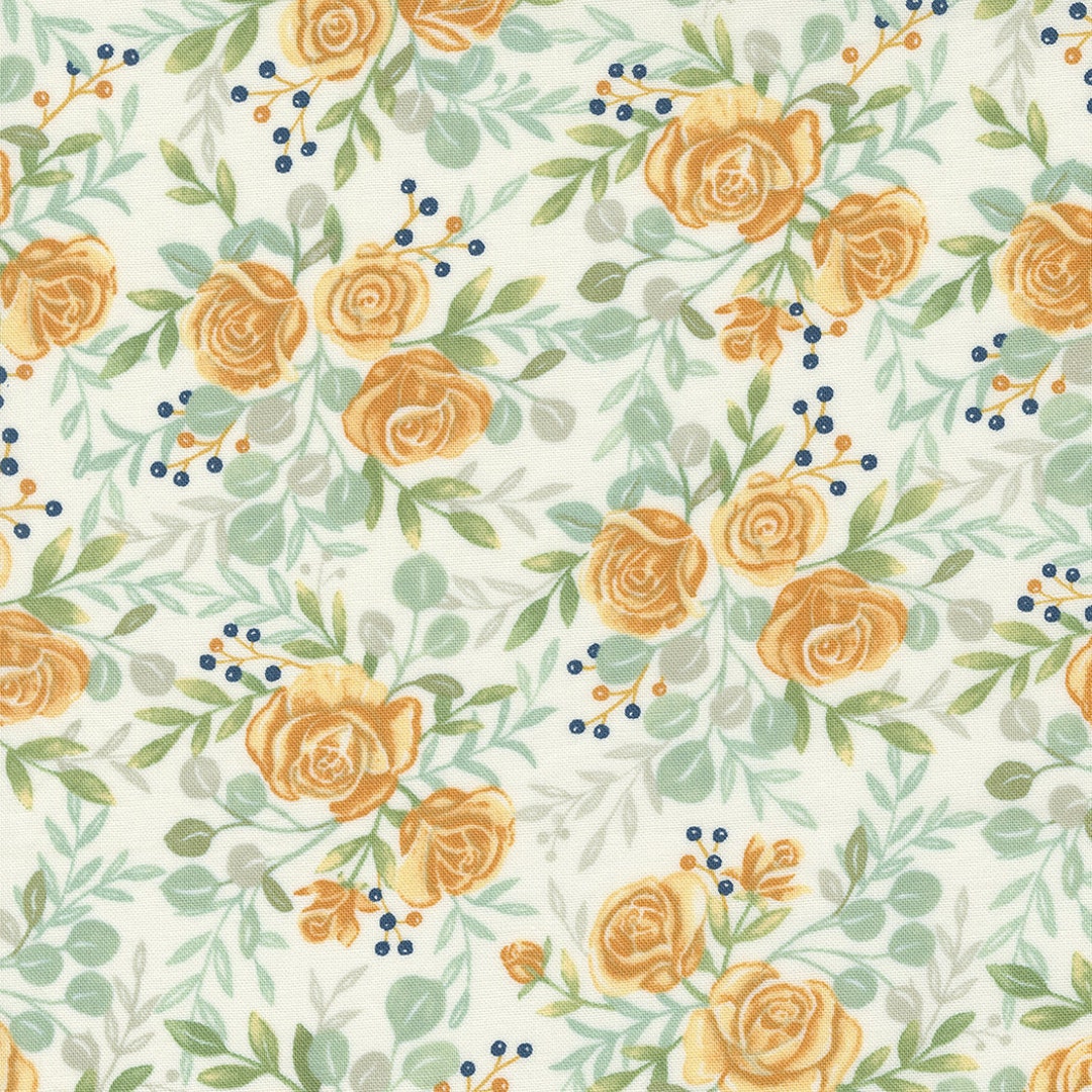 Moda - Harvest Wishes - Fall Floral Whitewashed Fabric-sold by the Half ...