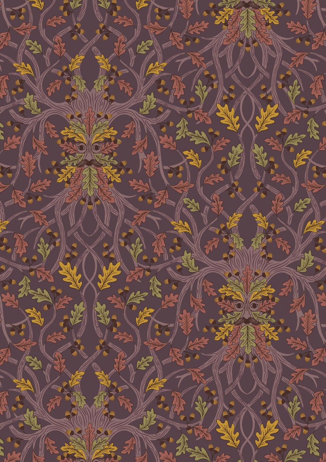 Lewis & Irene Celtic Fairies Tree Man on Earth Metallic Fabric-sold by ...