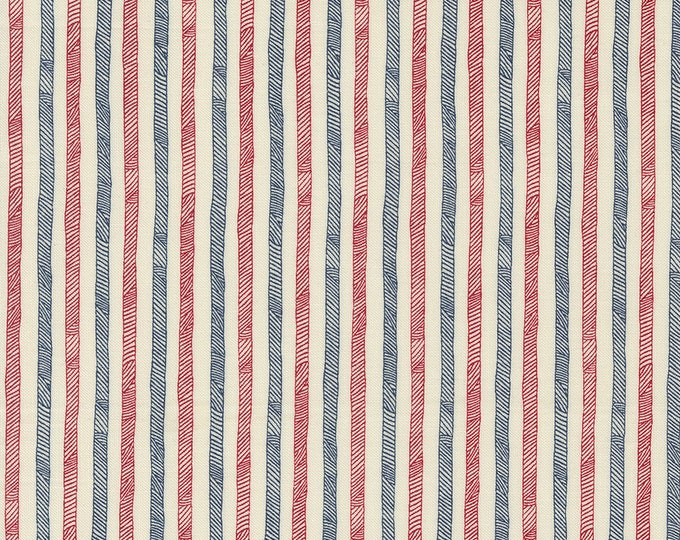 Moda - Stateside - Stripes Americana Fabric-sold by the Half Yard, Cut ...